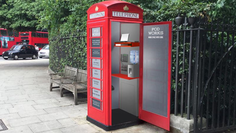 Iconic red London phone boxes are being turned into micro offices