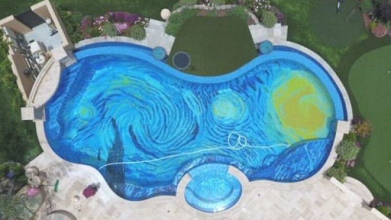 A swimming pool styled on a van Gogh masterpiece