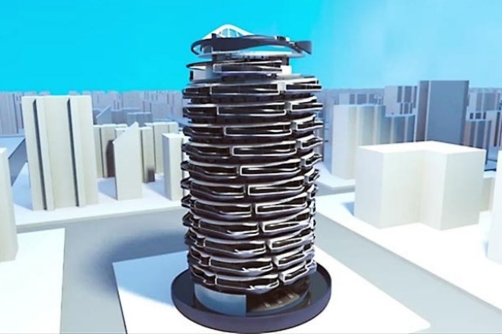 Spinning apartment building gives everyone a view