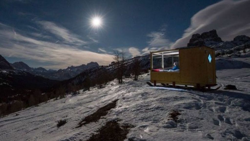 Italian cabin on skis comes with incredible mountain views