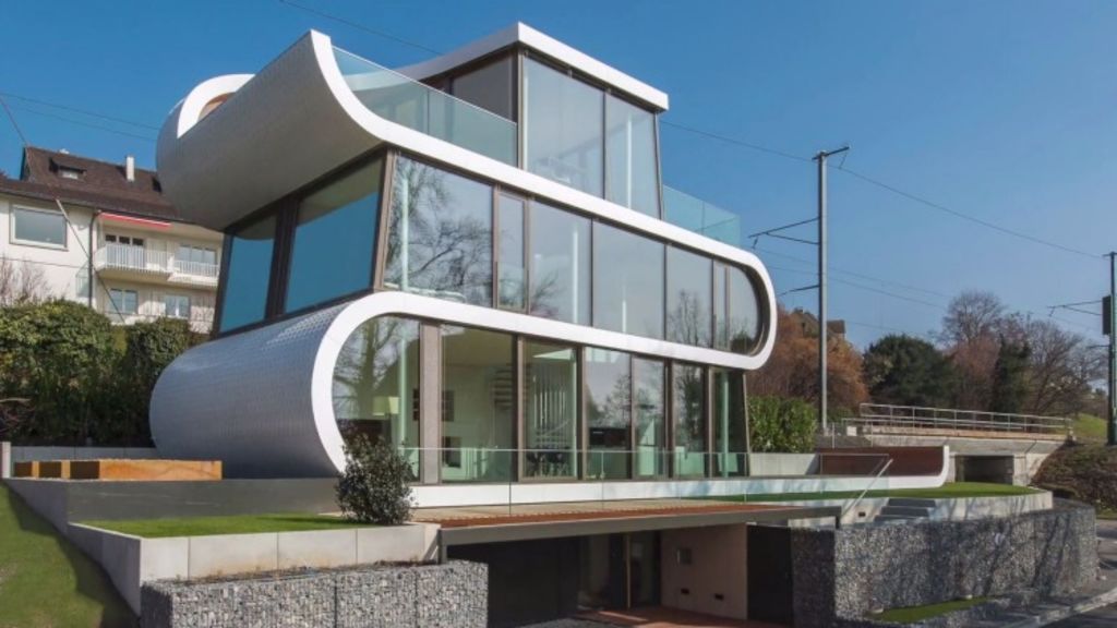 Flexhouse by Swiss architecture firm Evolution looks like a giant sled