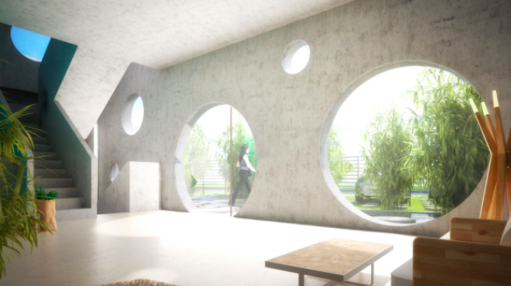 Y shaped house with rooftop pool embrace unconventional architecture