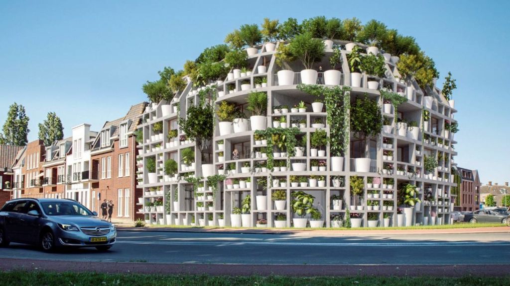 Vertical forest: This apartment building is entirely covered in pot plants